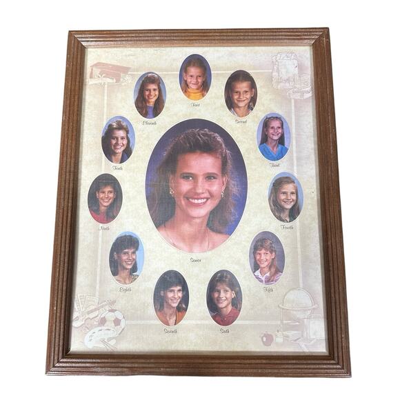 Unbranded | Accents | Vtg School Years Collage Yearbook Wooden Photo ...